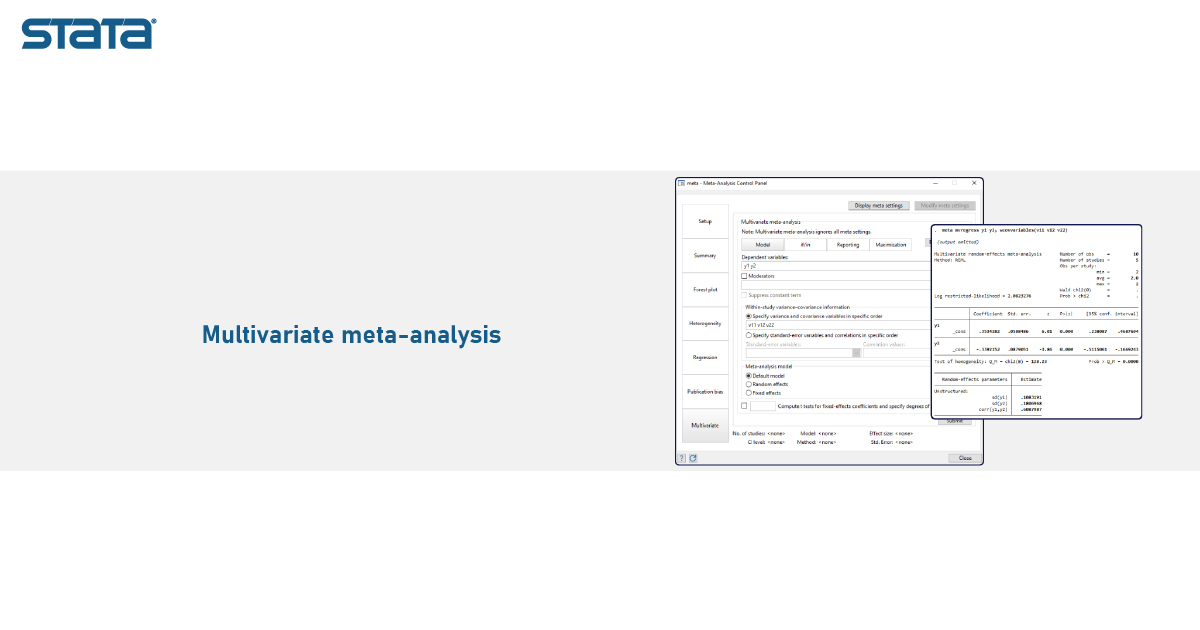 Stata 17多變量統合分析|昊青公司軟體代理商 Altair, dSPACE, Mathematica, Minitab,Stata